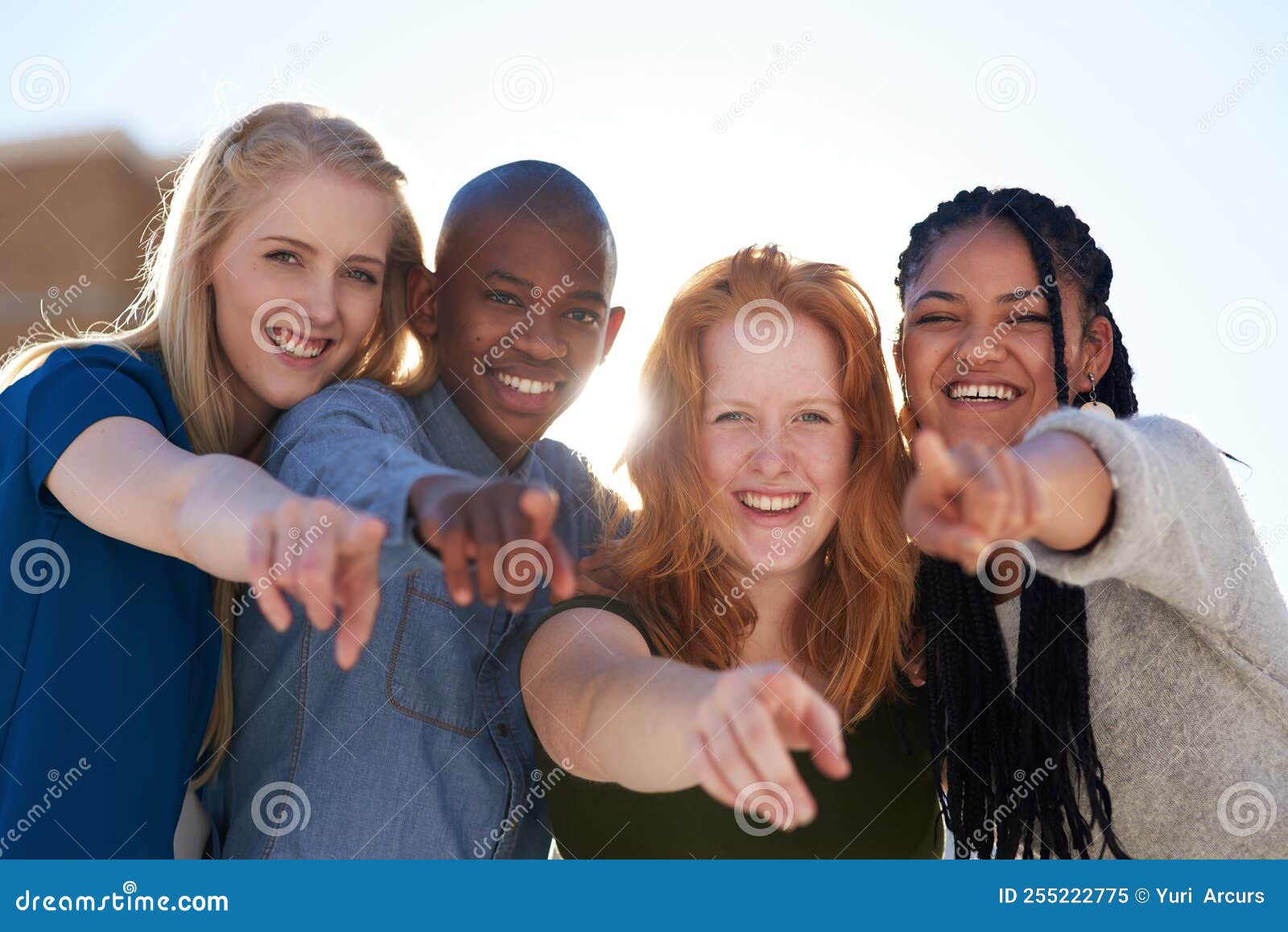 You Can Make a Difference. Portrait of a Group of People Pointing Their ...