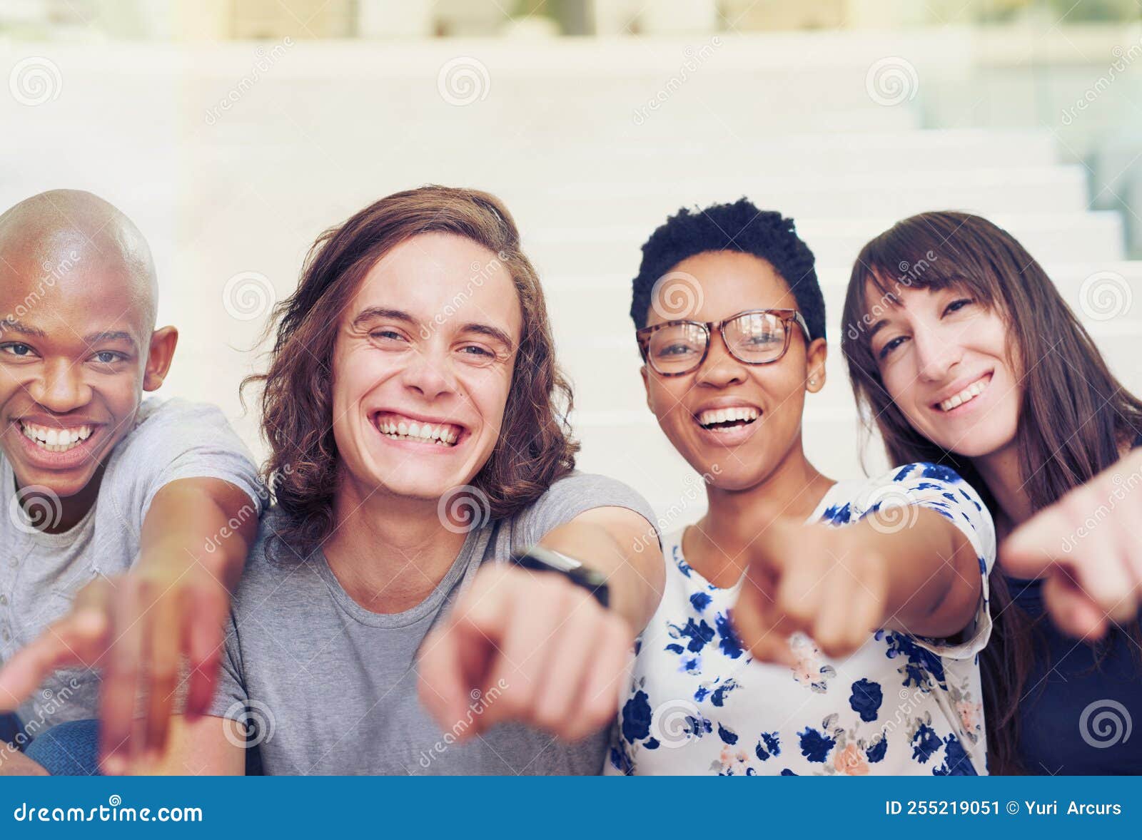 You Can Make a Difference. Portrait of a Group of People Pointing Their ...