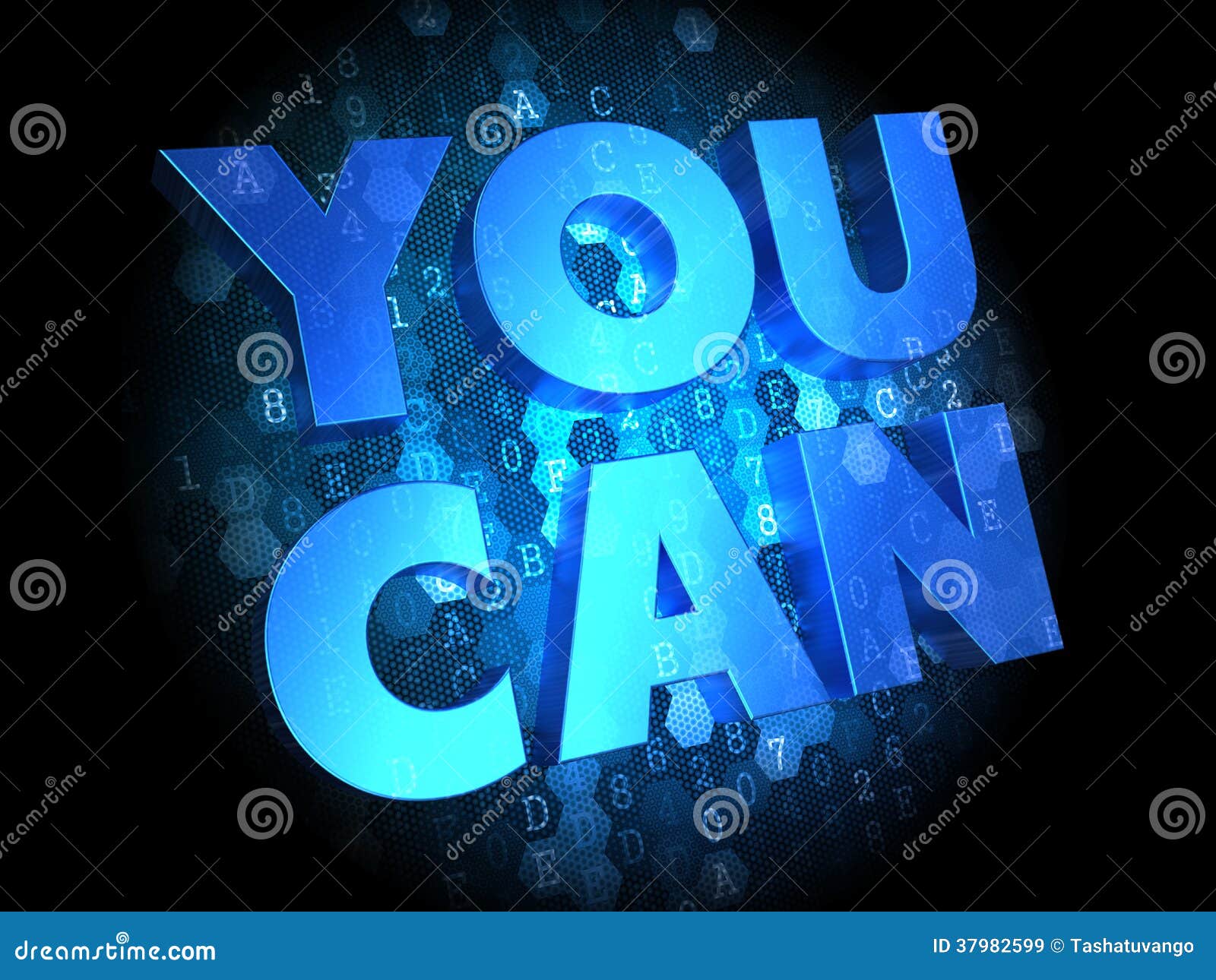 You Can Slogan on Dark Digital Background. Stock Image - Image of ...