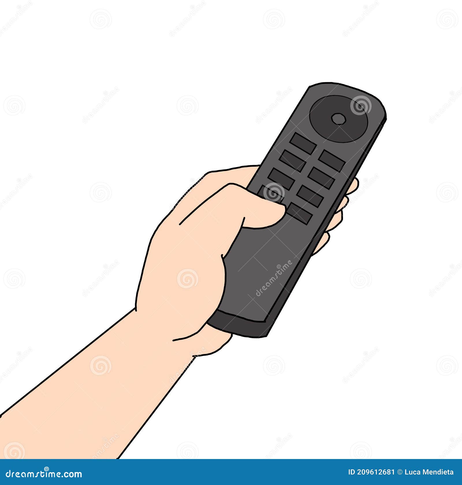 Illustration of a Hand with a Remote Control Stock Illustration ...