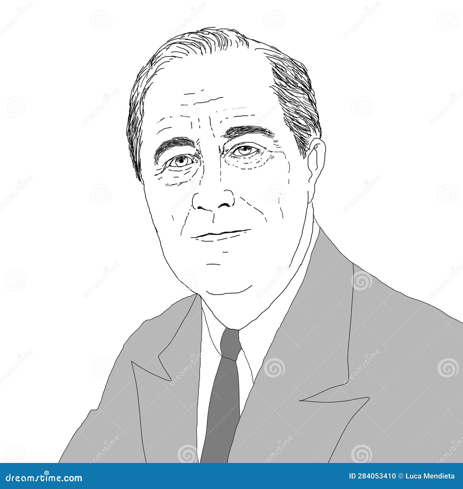 Realistic Illustration of the President of the USA, Franklin Delano ... Realistic Illustration of the President of the USA, Franklin Delano ...