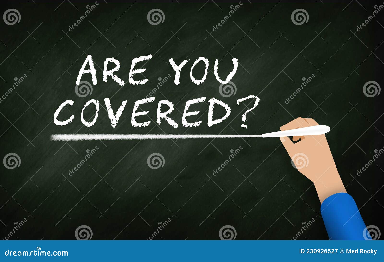 Are You Covered? Question on Chalkboard Hand Written. First and Second ...