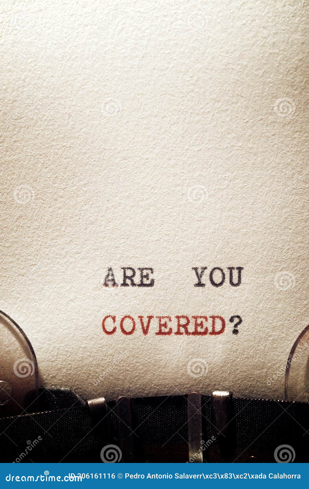 Are you covered question stock photo. Image of fashioned - 206161116