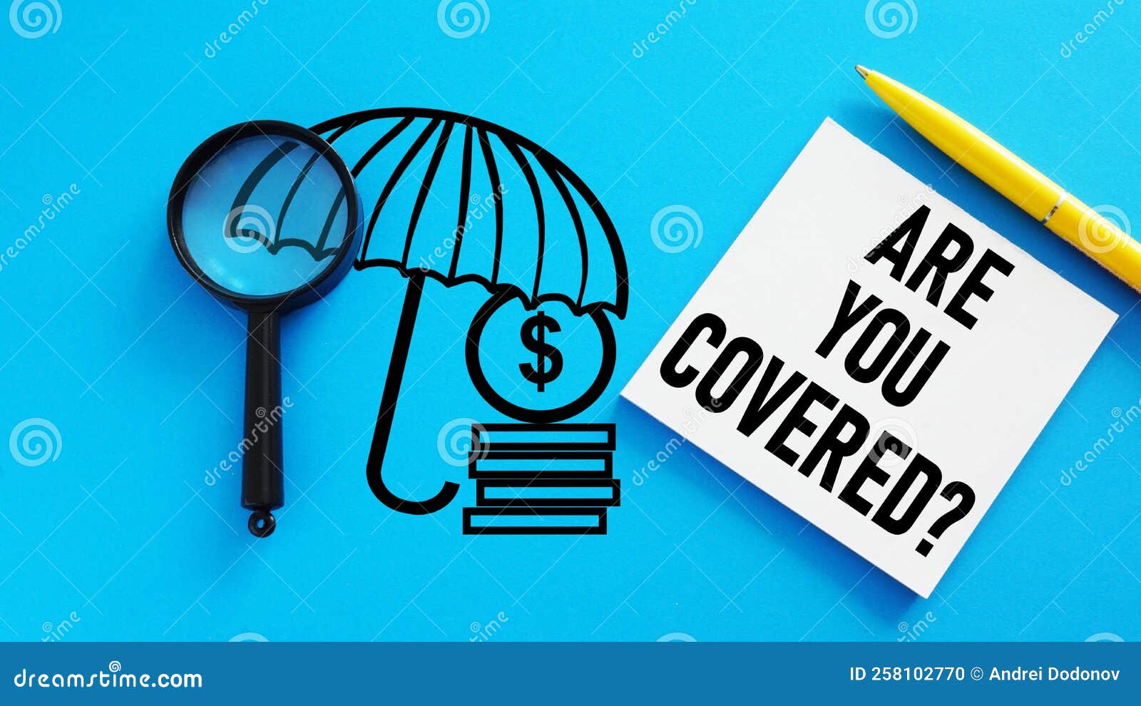 Are You Covered is Shown Using the Text and Pictures of Umbrella and ...