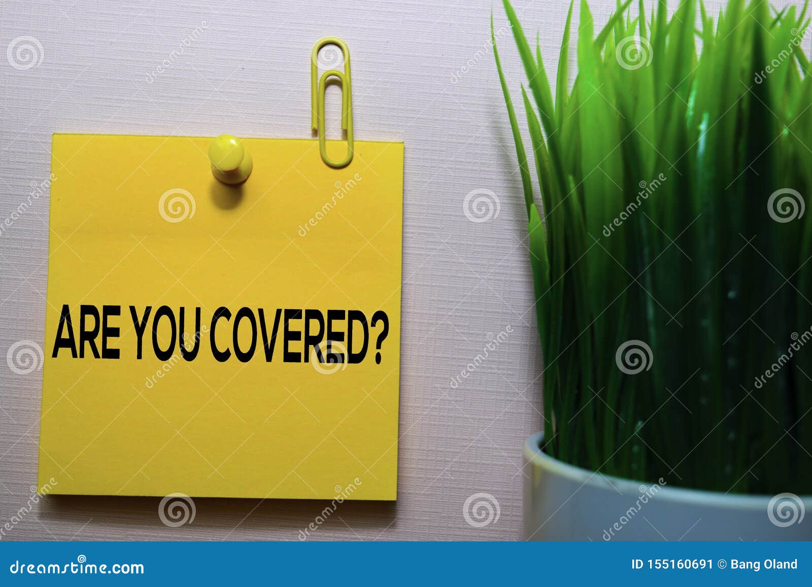 Are You Covered? Text on Sticky Notes Isolated on Office Desk Stock ...