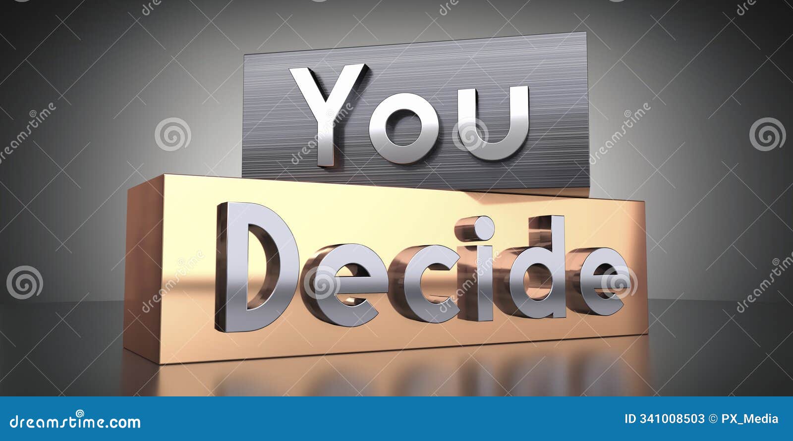 You Decide - Words on Metal Blocks Stock Illustration - Illustration of ...