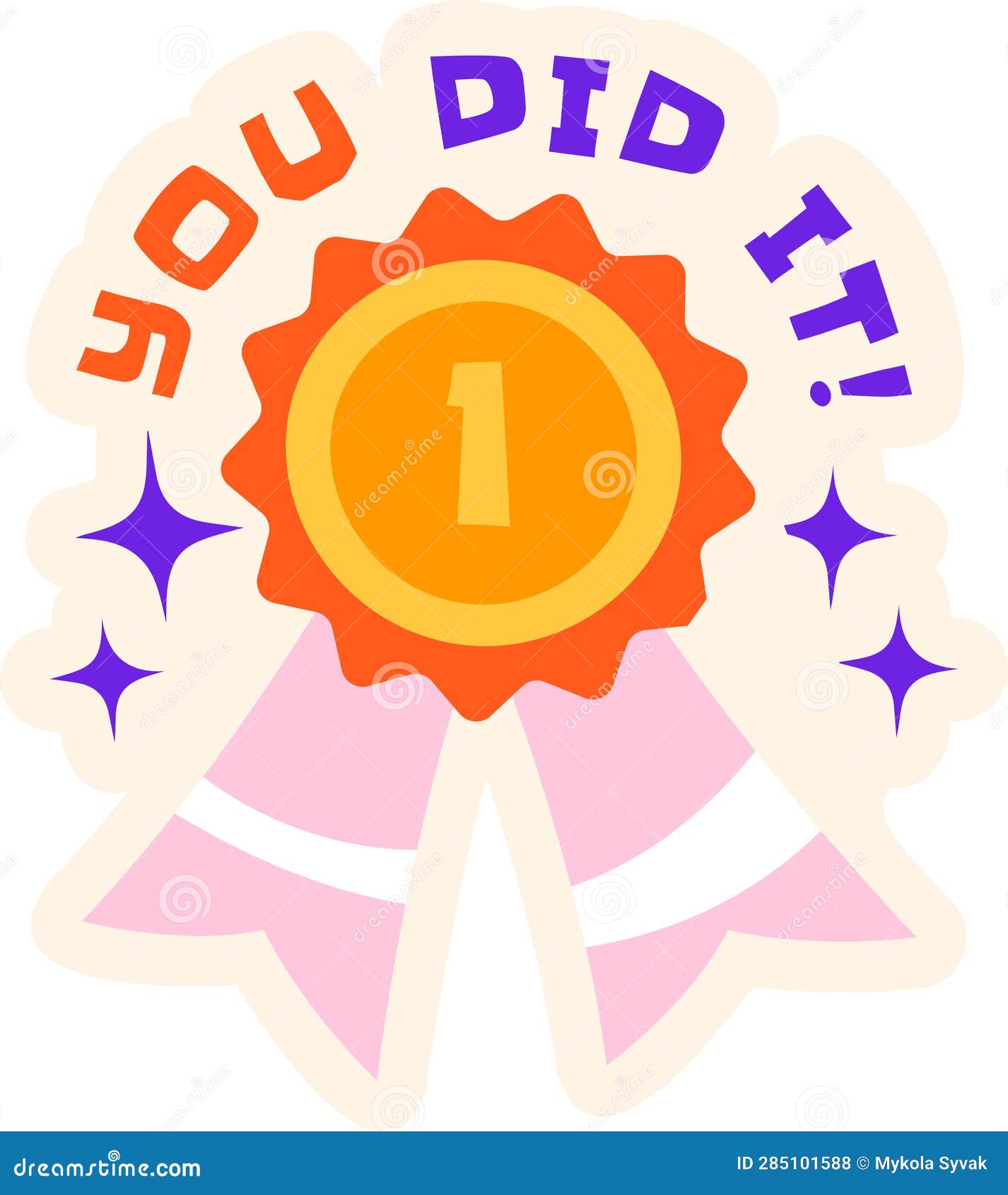 You Did it Sticker stock vector. Illustration of symbol - 285101588