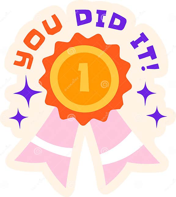 You Did it Sticker stock vector. Illustration of symbol - 285101588
