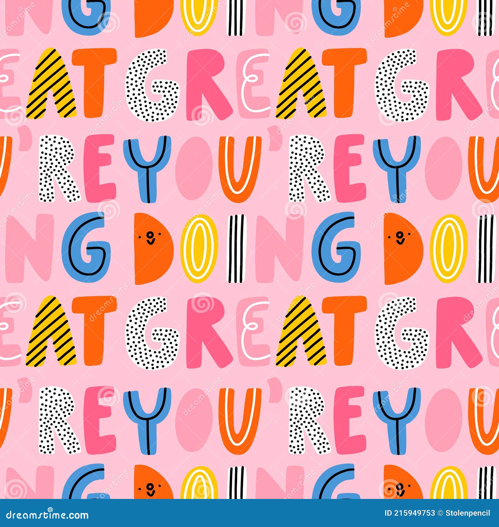 You are Doing Great, Vector Pattern Stock Vector - Illustration of ...