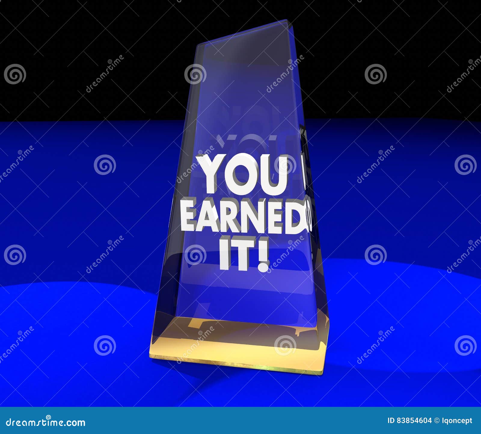 You Earned it Award Trophy Recognition Appreciation Stock Illustration ...