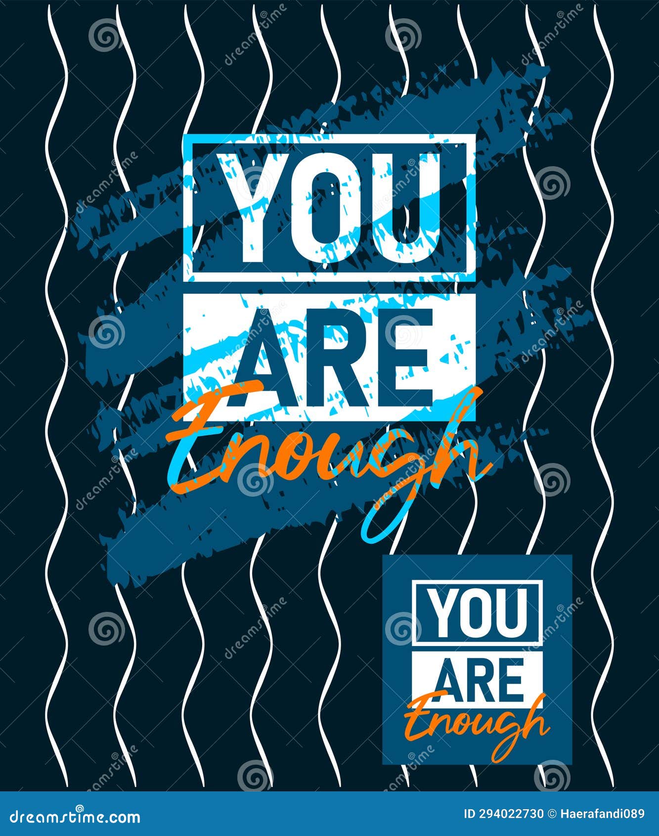 You Are Enough Motivational Stroke Typepace Design Short Phrases