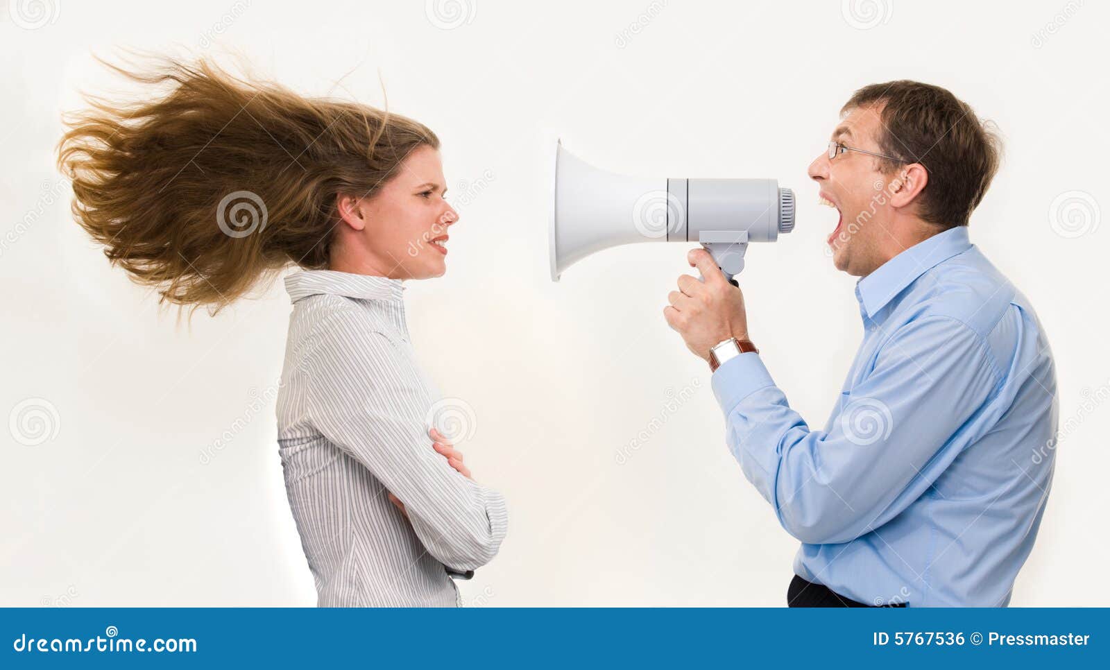 You are fired! stock photo. Image of boss, bullhorn, hair - 5767536