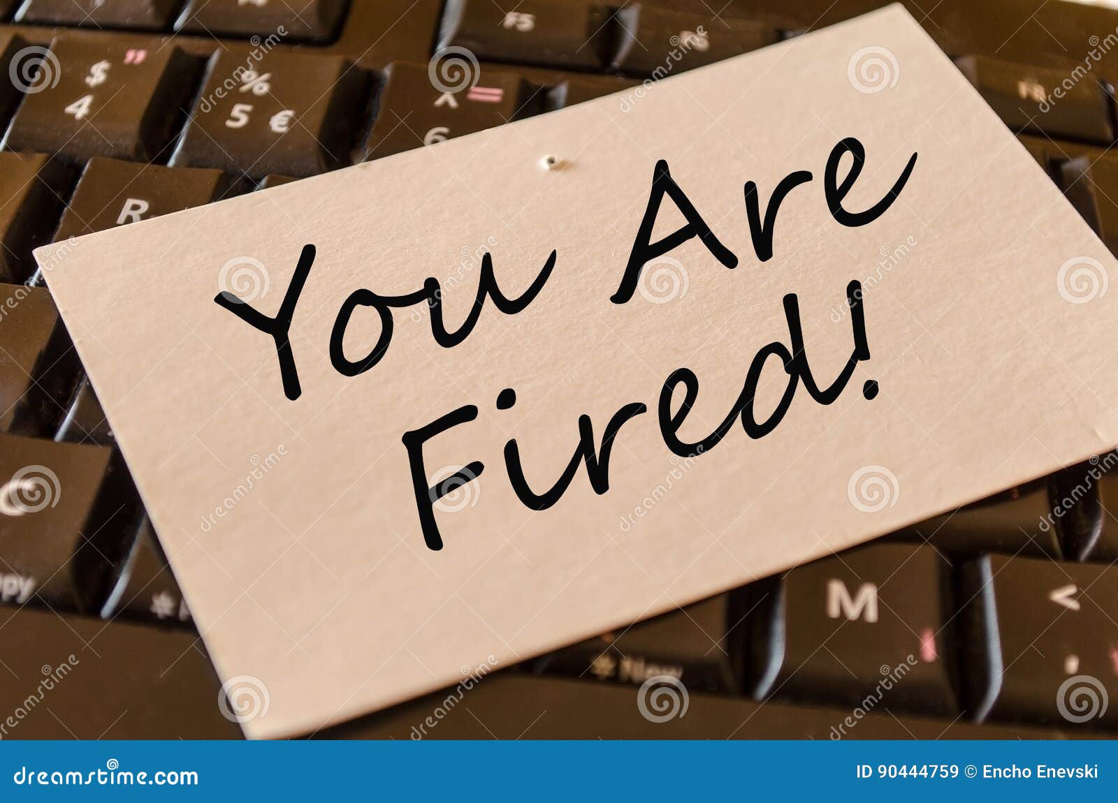 You are Fired Concept on Keyboard Note Stock Image - Image of memory ...