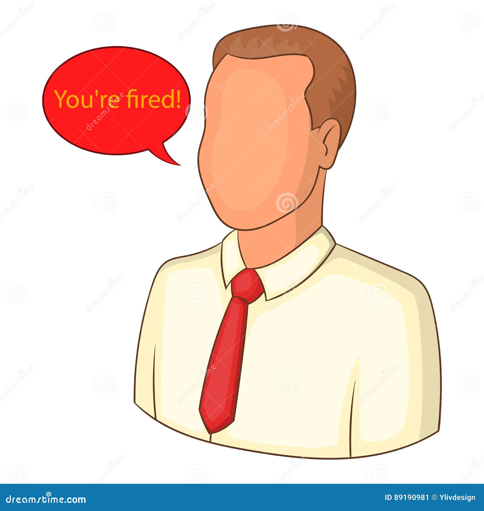You are Fired Icon, Cartoon Style Stock Vector - Illustration of fail ...