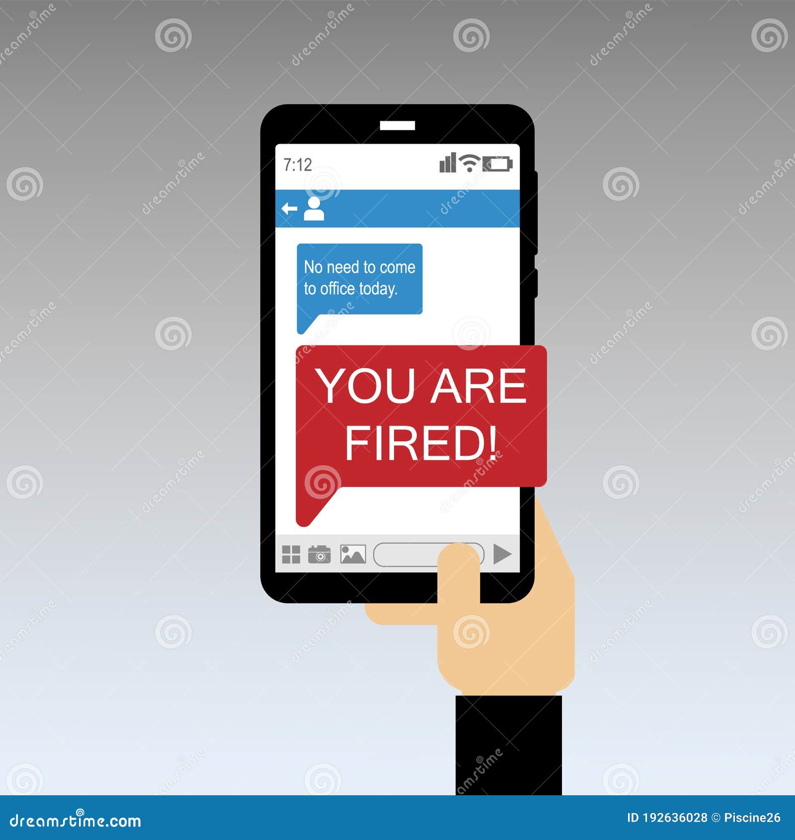 You are Fired Message Vector Stock Vector - Illustration of message ...