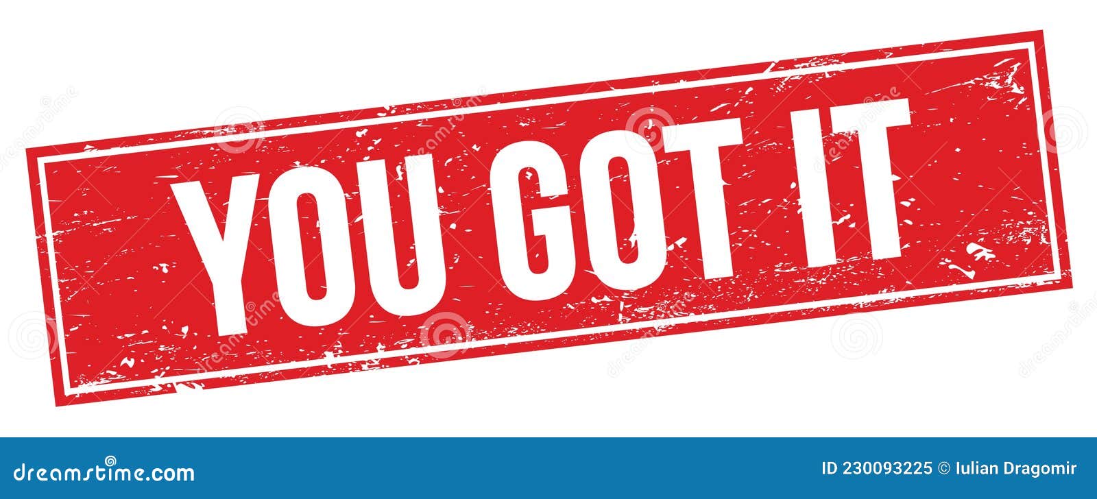 YOU GOT it Text on Red Grungy Rectangle Stamp Stock Illustration ...
