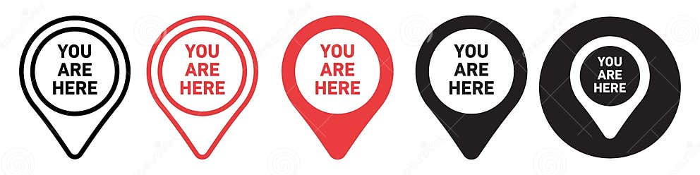You are Here Icon Vector Set Collection for Web Stock Vector ...