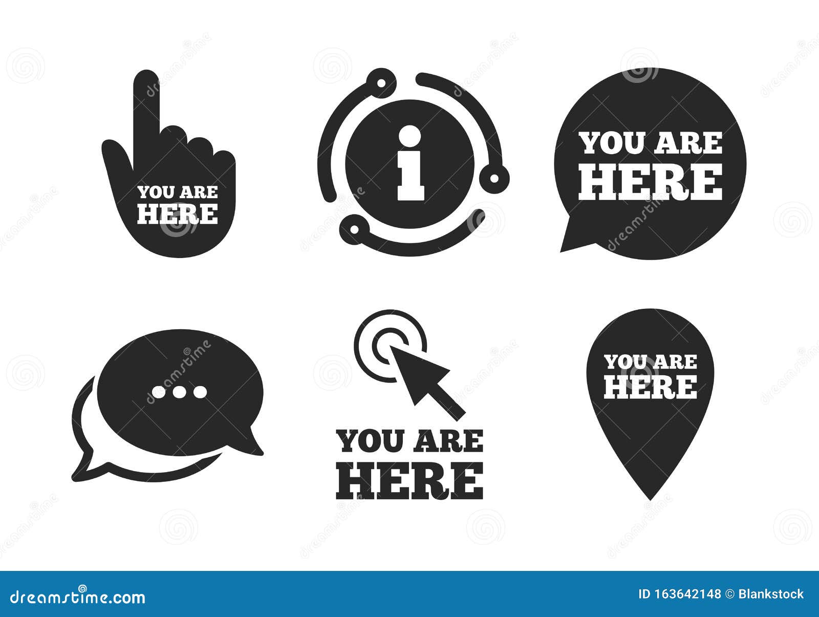 You are Here Icons. Info Speech Bubble Sign. Vector Stock Vector ...