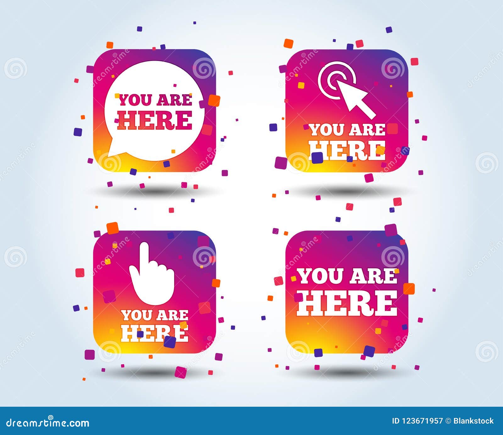 You are Here Icons. Info Speech Bubble Sign. Stock Vector ...