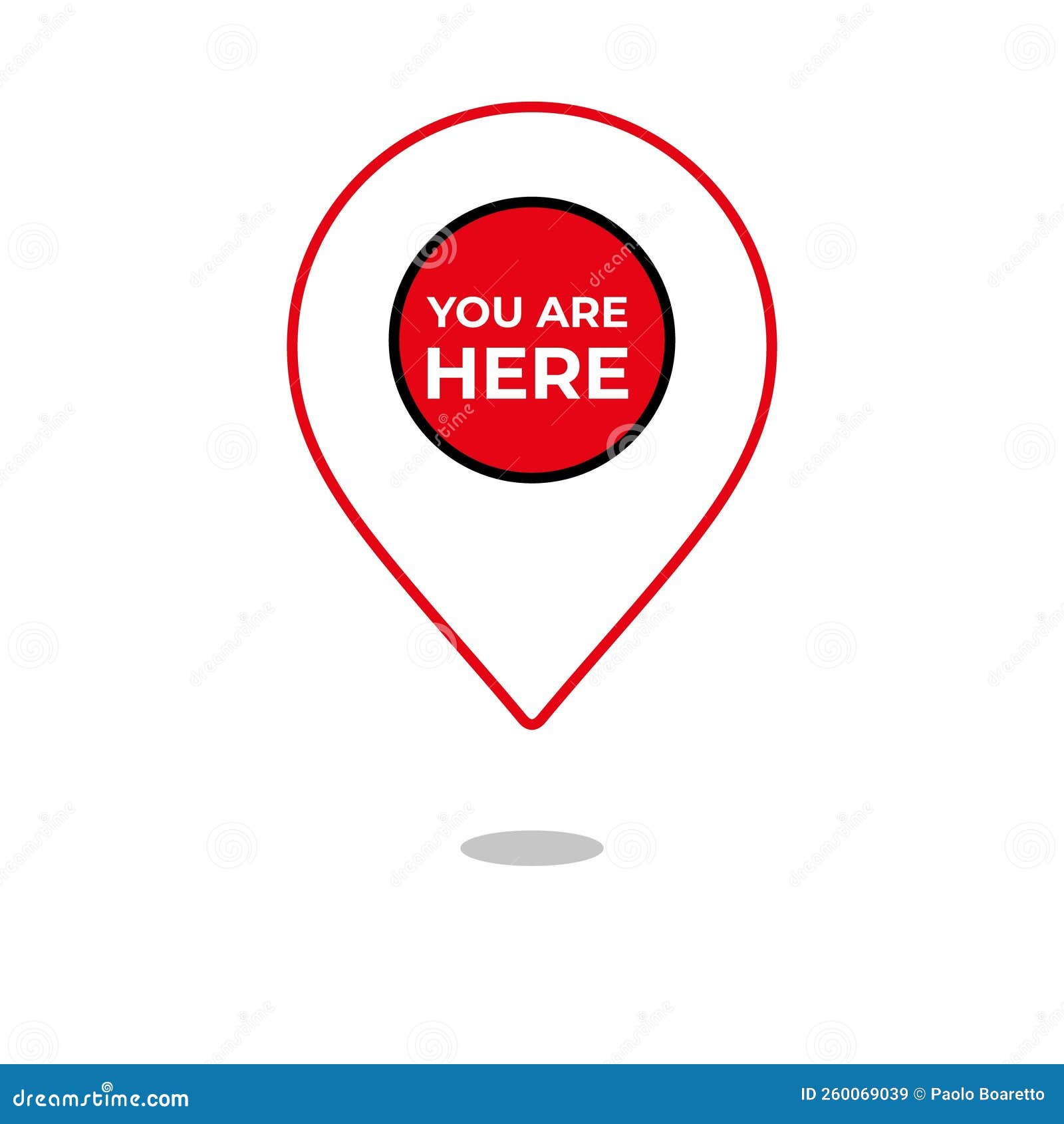 You are Here Location Pointer Pin Stock Illustration - Illustration of ...