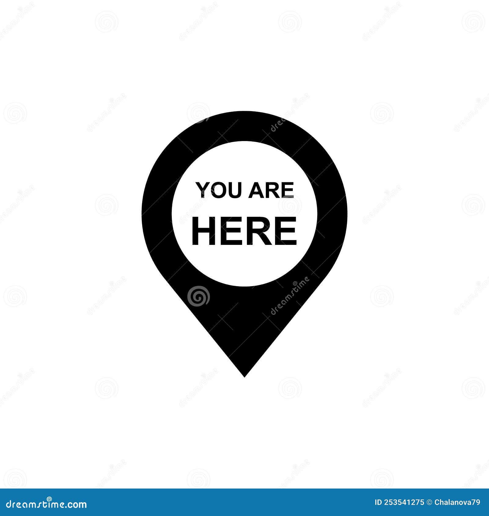 You are Here Location Pointer Pin Vector Illustration Stock Vector ...