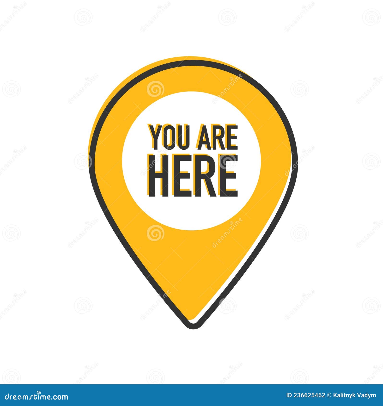 You are Here Location Pointer Pin Stock Vector - Illustration of sign ...