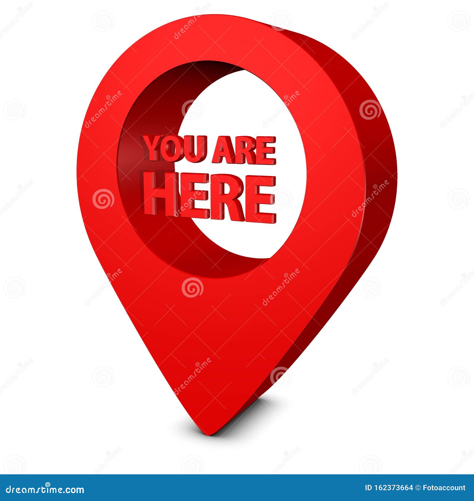 You are Here Map Pointer - 3D Illustration - Isolated on White ...