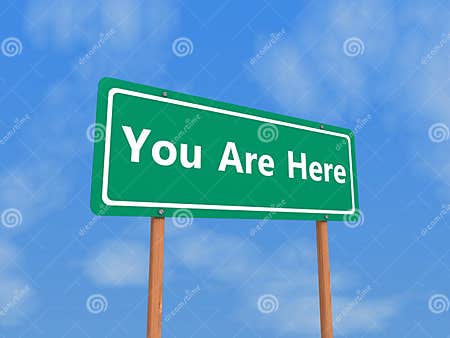 You are Here Sign stock image. Image of highway, clouds - 25987383
