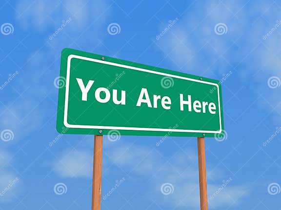 You are Here Sign stock image. Image of highway, clouds - 25987383
