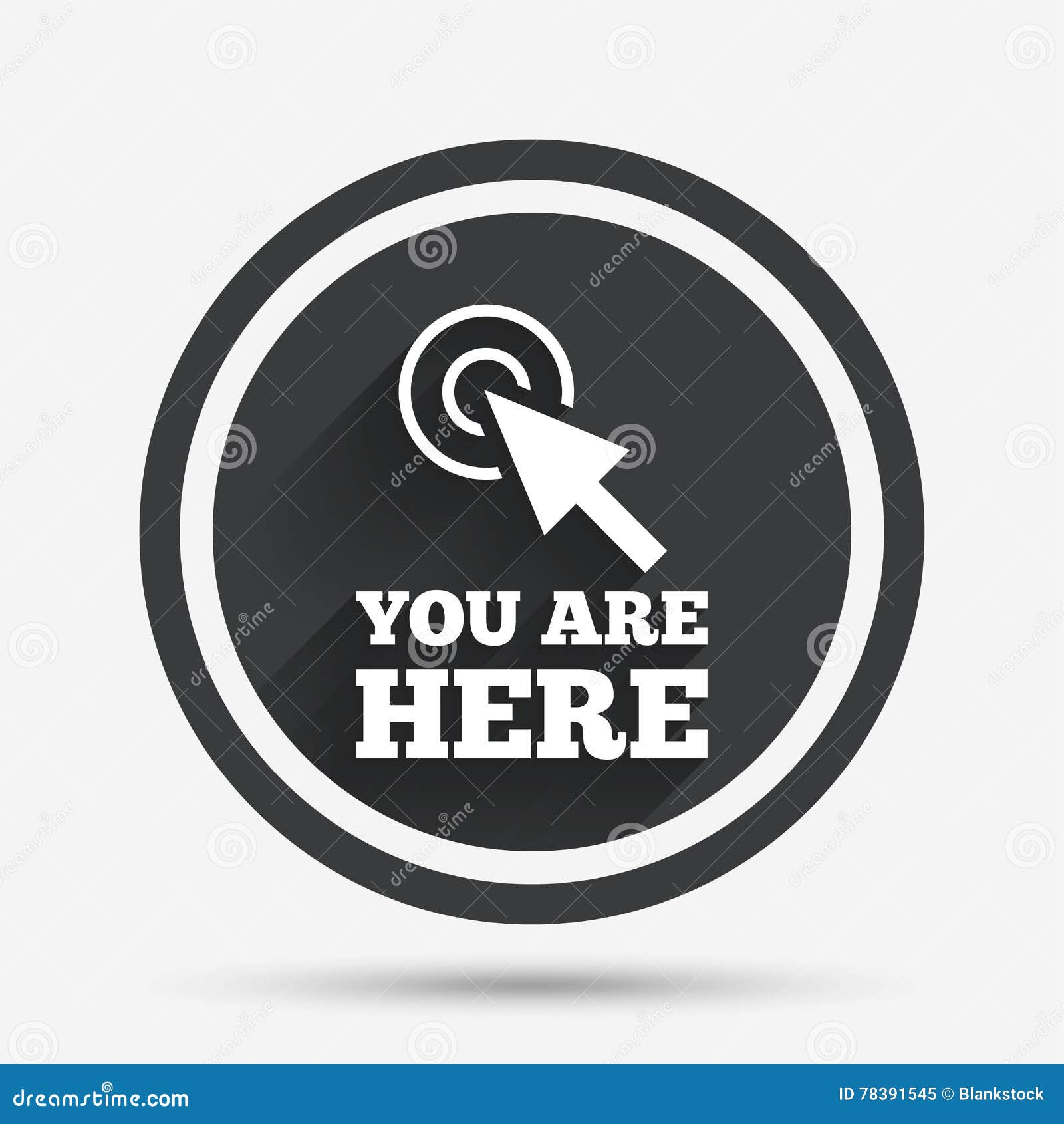You are Here Sign Icon. Info Speech Bubble. Stock Vector - Illustration ...
