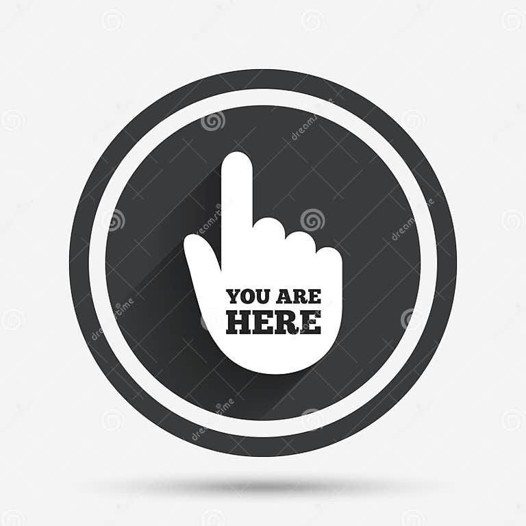 You are Here Sign Icon. Info Speech Bubble. Stock Vector - Illustration ...