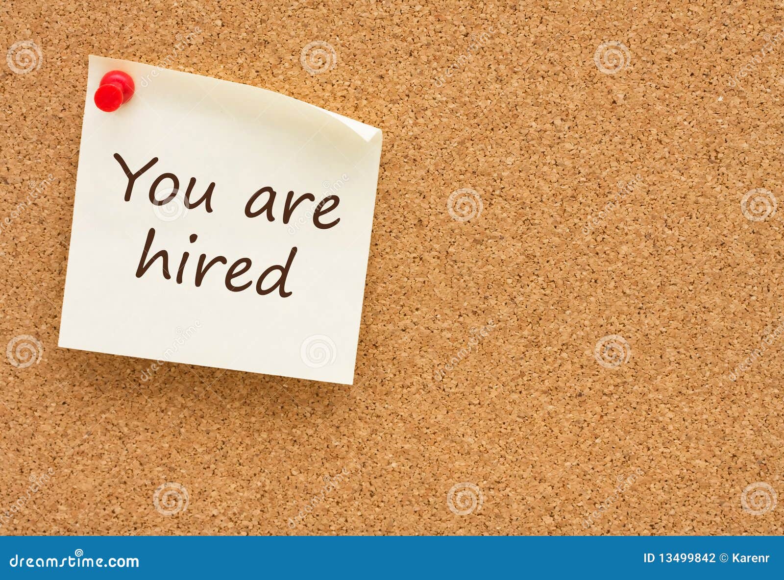 You are hired stock photo. Image of post, paper, copy - 13499842