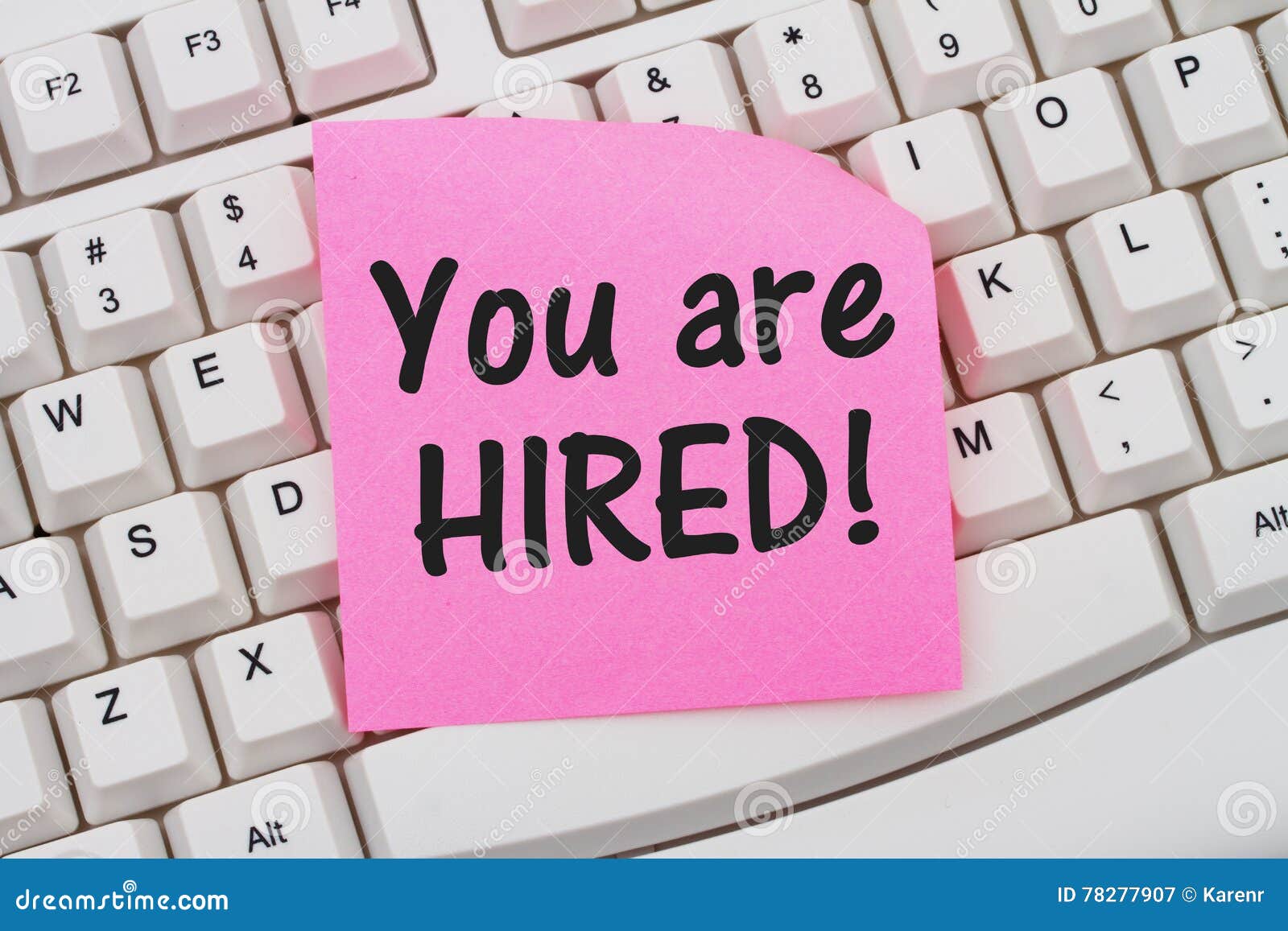 You are Hired stock image. Image of pink, sticky, hire - 78277907