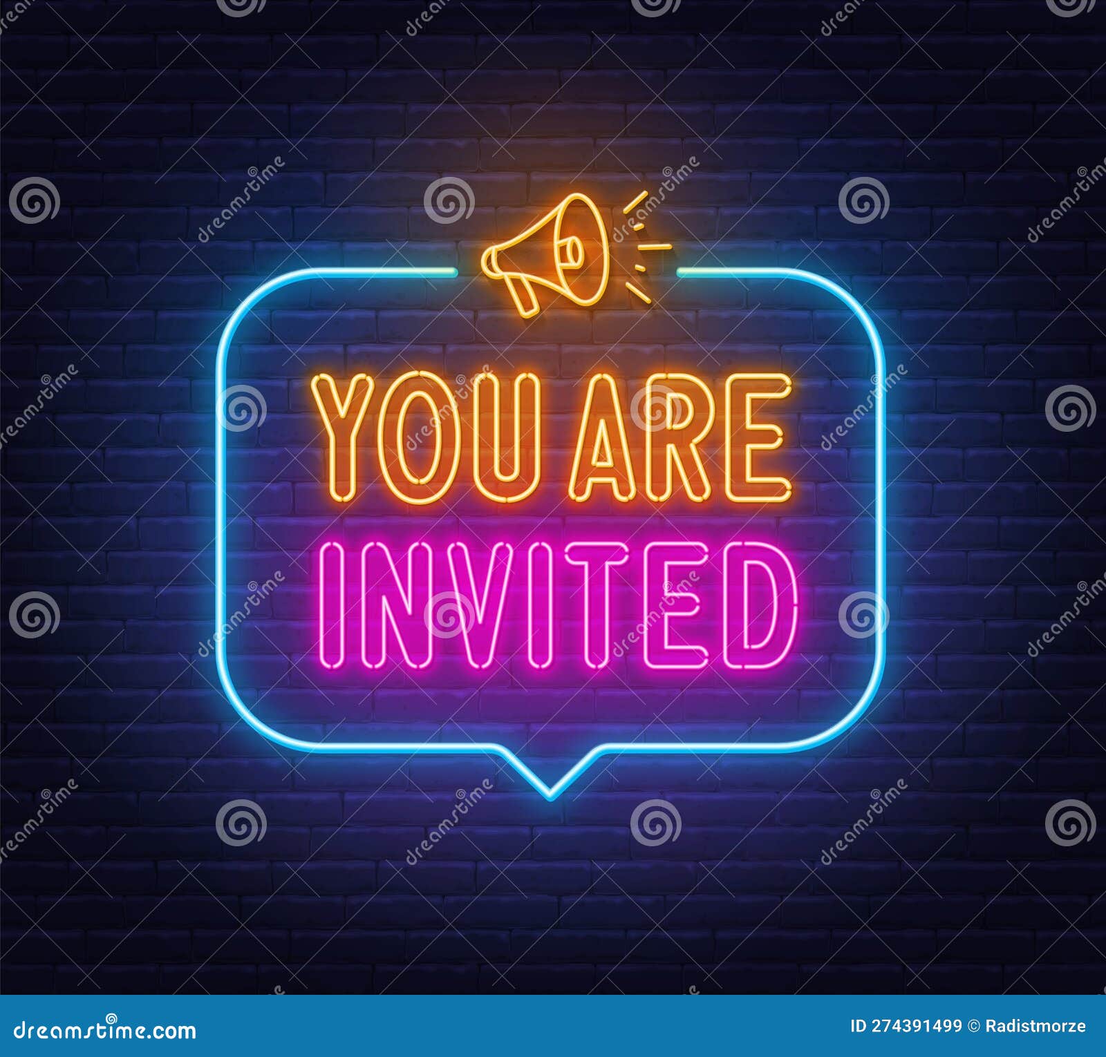 You`re Invited Neon Text Vector Design Template. Neon Logo, Light ...