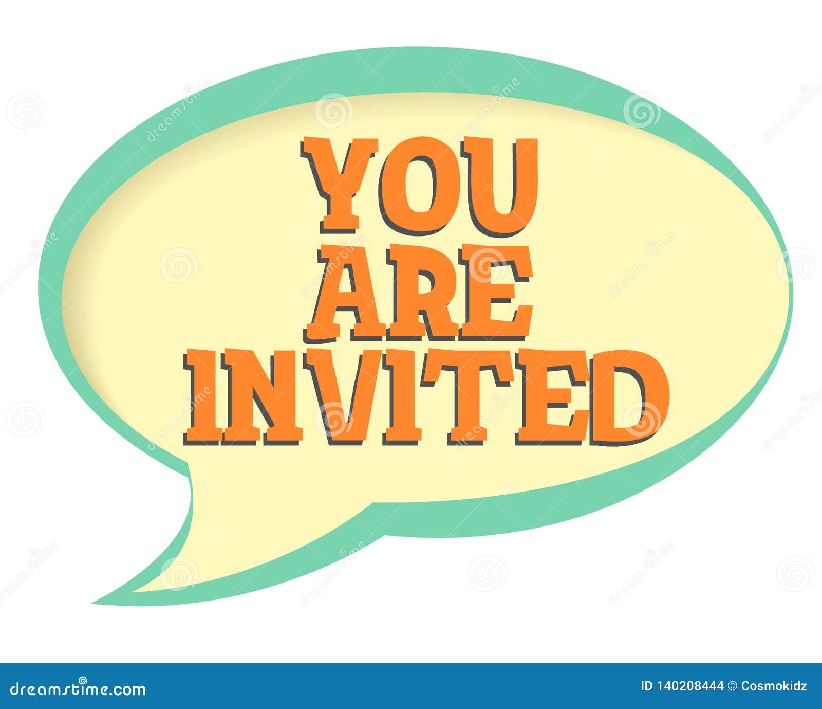 You are Invited Sticker. Volume Frame with Shadow Stock Illustration ...