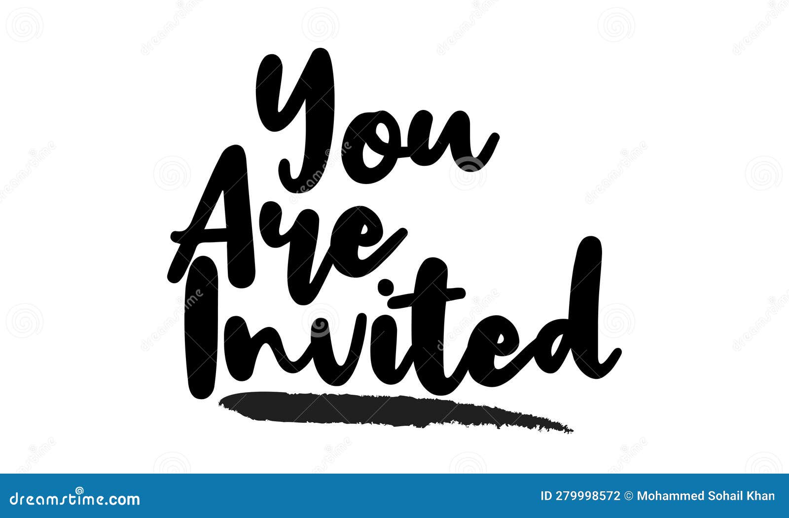 You are Invited Stylish Typography Text Lettering Phrase Vector Design ...