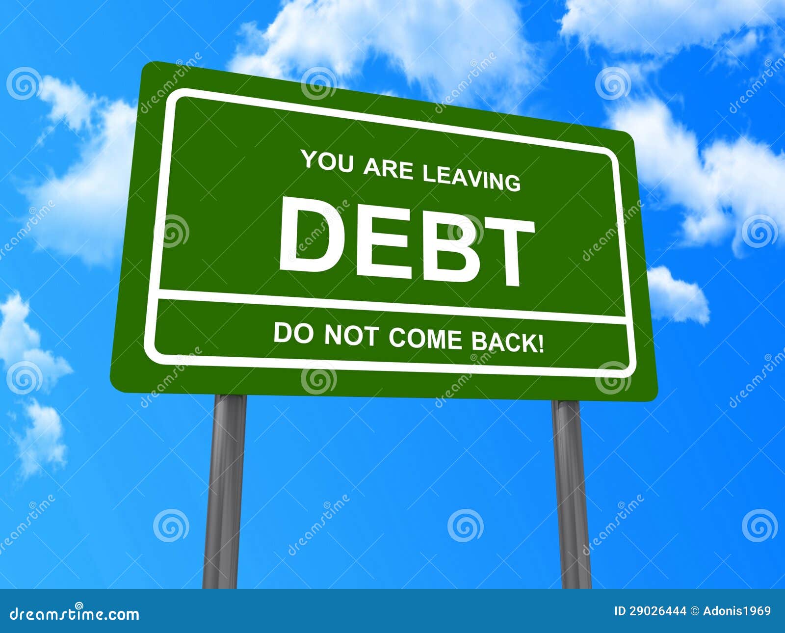 You are leaving debt sign stock illustration. Illustration of ...