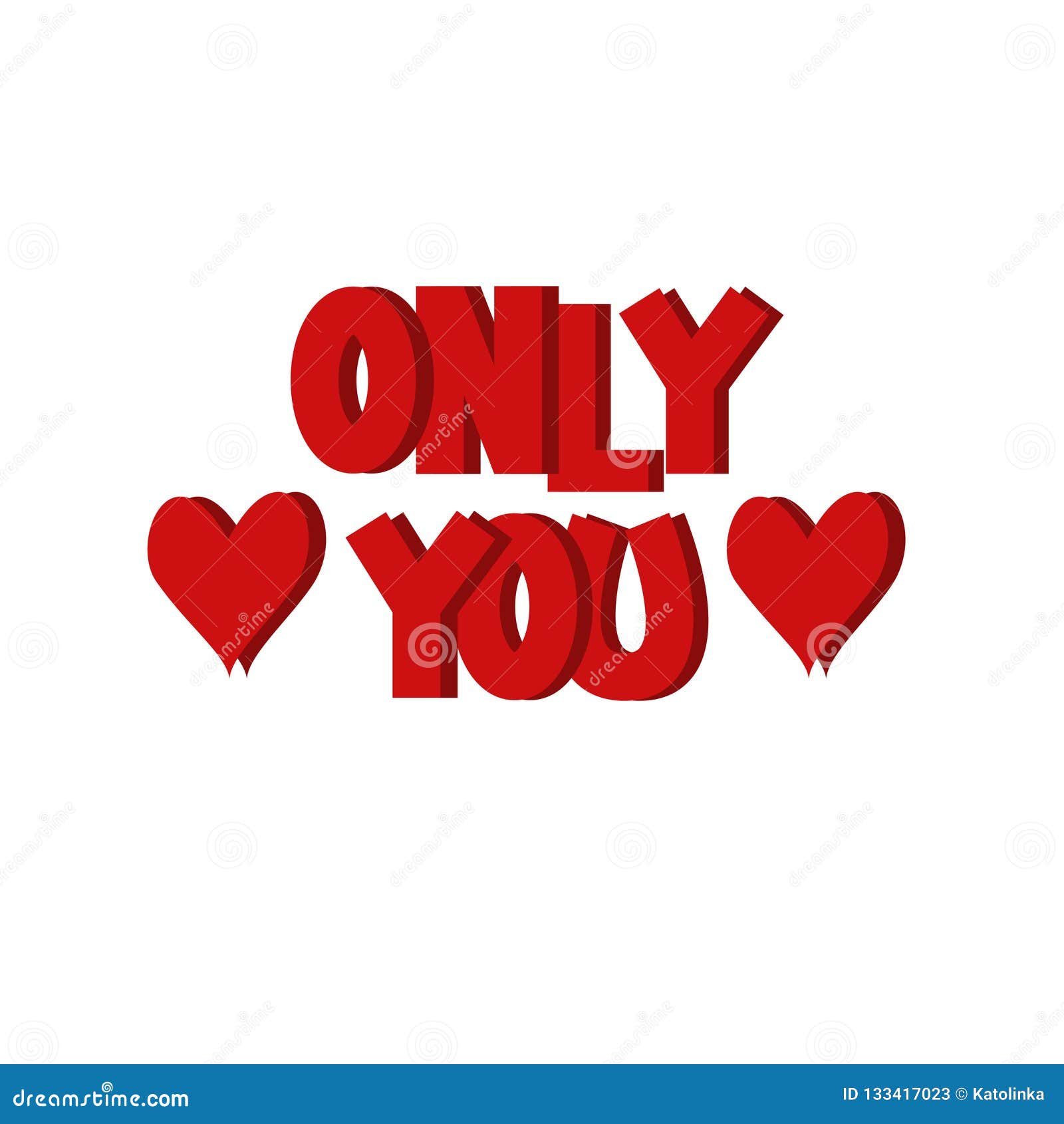 Only You. Lettering. Vector Illustration Stock Vector - Illustration of ...
