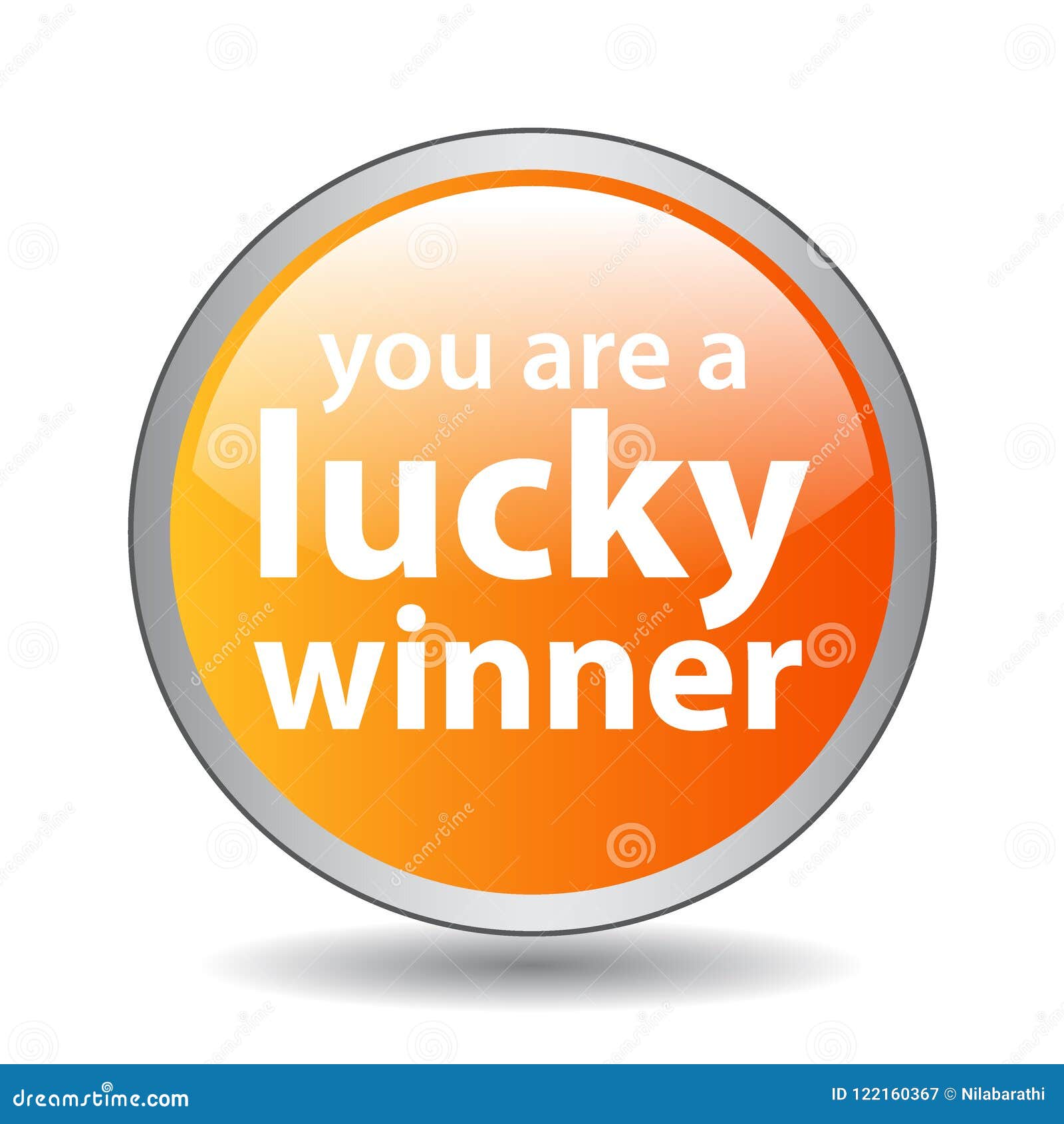 Lucky winner button stock illustration. Illustration of chance - 122160367