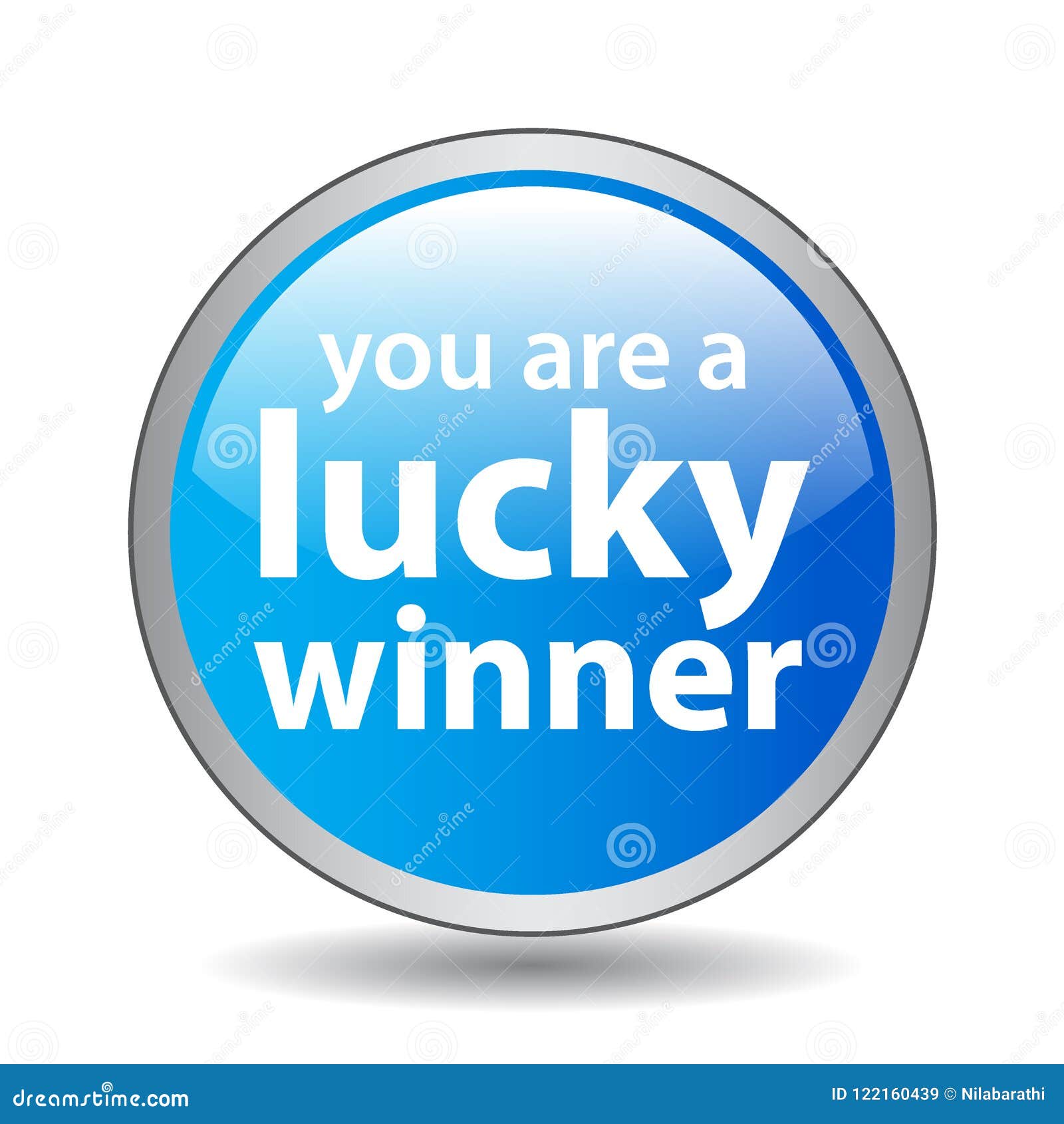 Lucky winner button stock illustration. Illustration of compete - 122160439