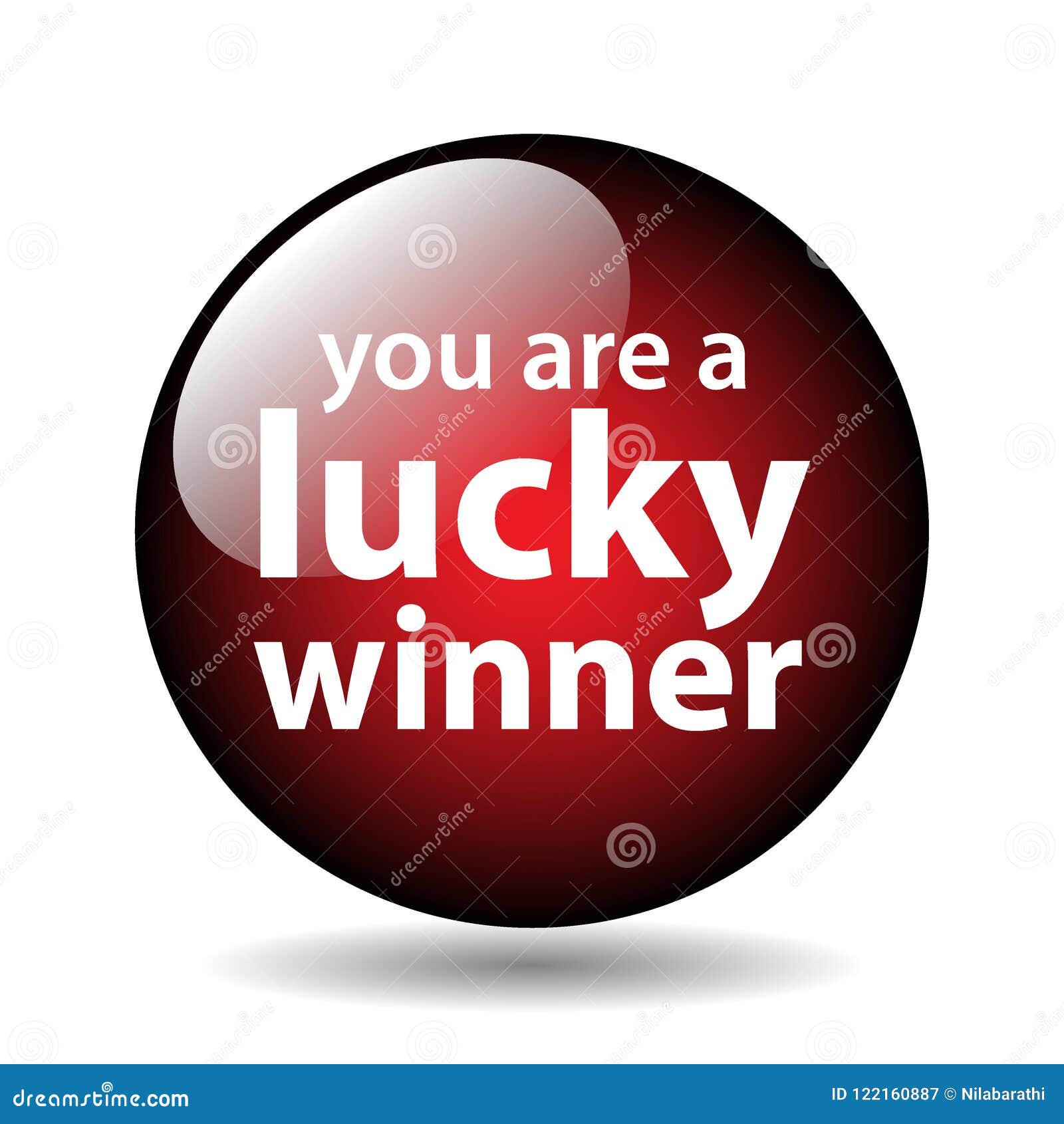 Lucky winner button stock illustration. Illustration of charmed - 122160887
