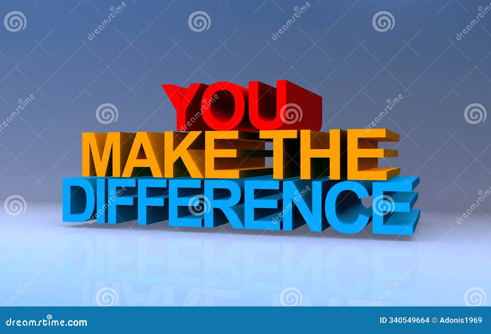 You Make the Difference on Blue Stock Illustration - Illustration of influence, contribution ...