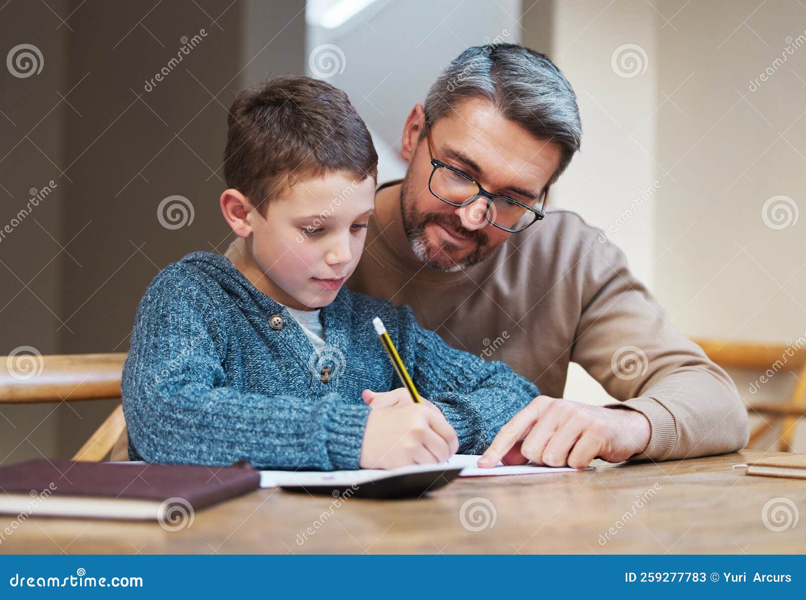 You Always Make Me So Proud A Father Helping His Son Complete His Homework Stock Image Image