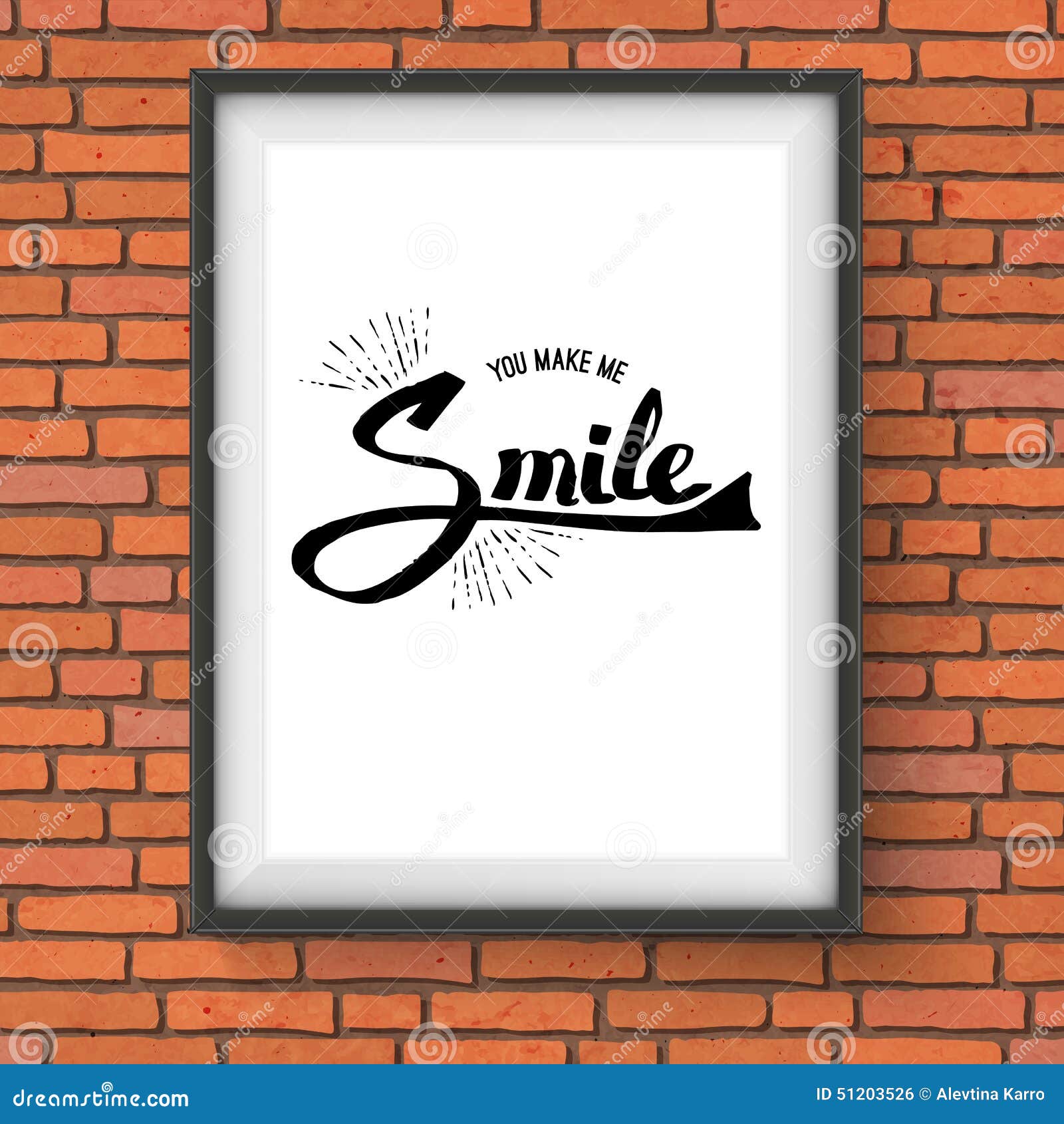 You Make Me Smile Concept on a Frame Stock Vector - Illustration of ...