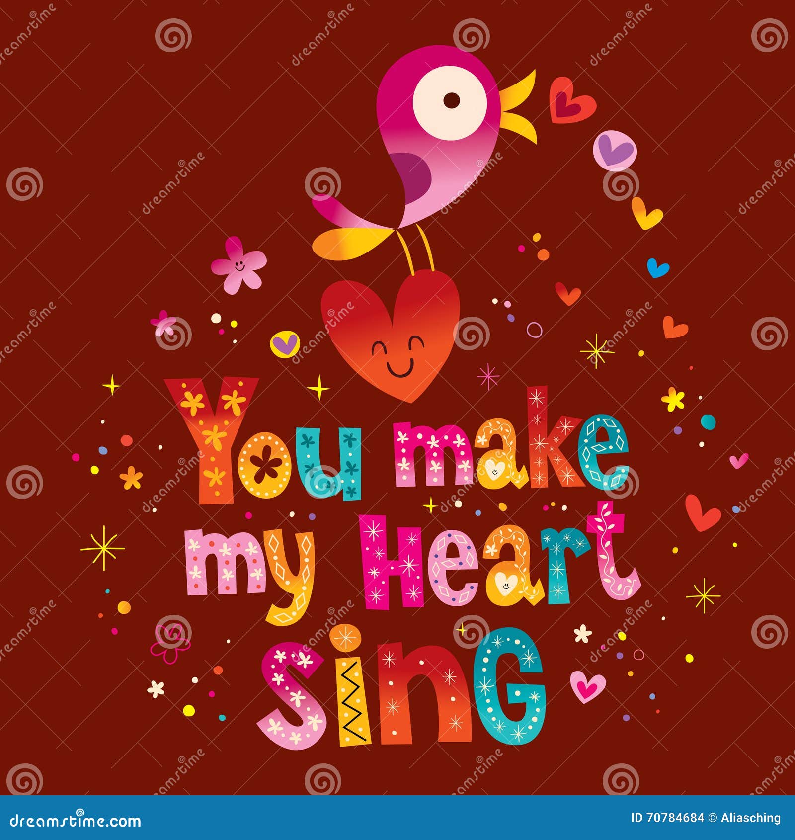 You make my heart sing stock vector. Illustration of flower - 70784684