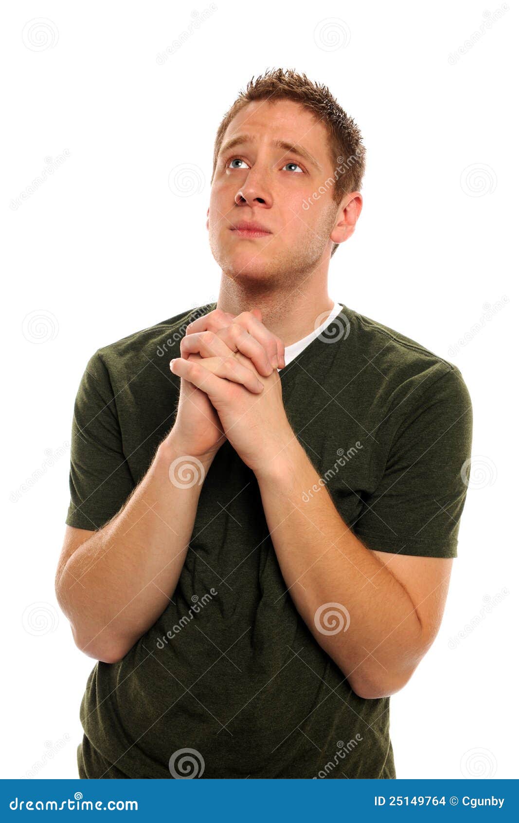 You Man Looking Up Praying stock photo. Image of concern - 25149764