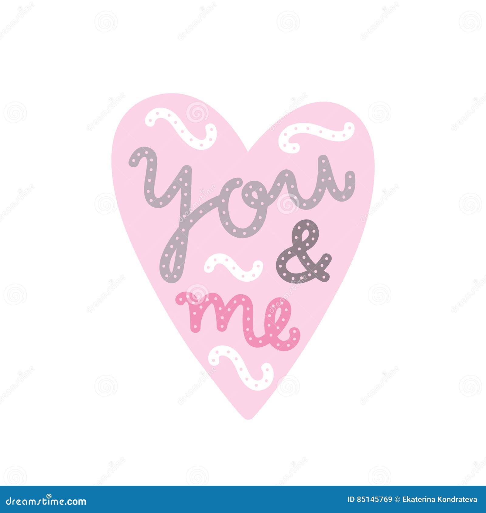 You and me. Heart and text stock vector. Illustration of design - 85145769