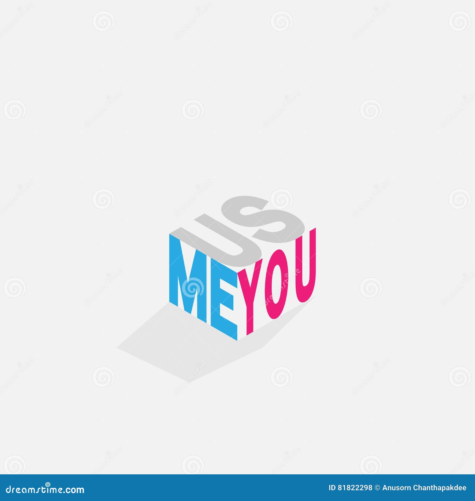 You Me Us Text Cubic Isometric Stock Illustrations – 2 You Me Us Text ...