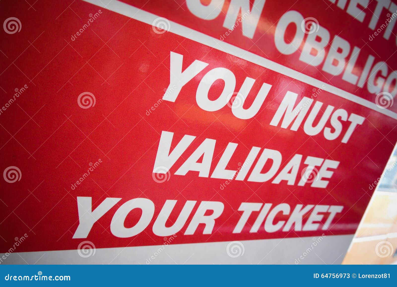 You Must Validate Your Ticket on City Bus Stock Image - Image of urban ...
