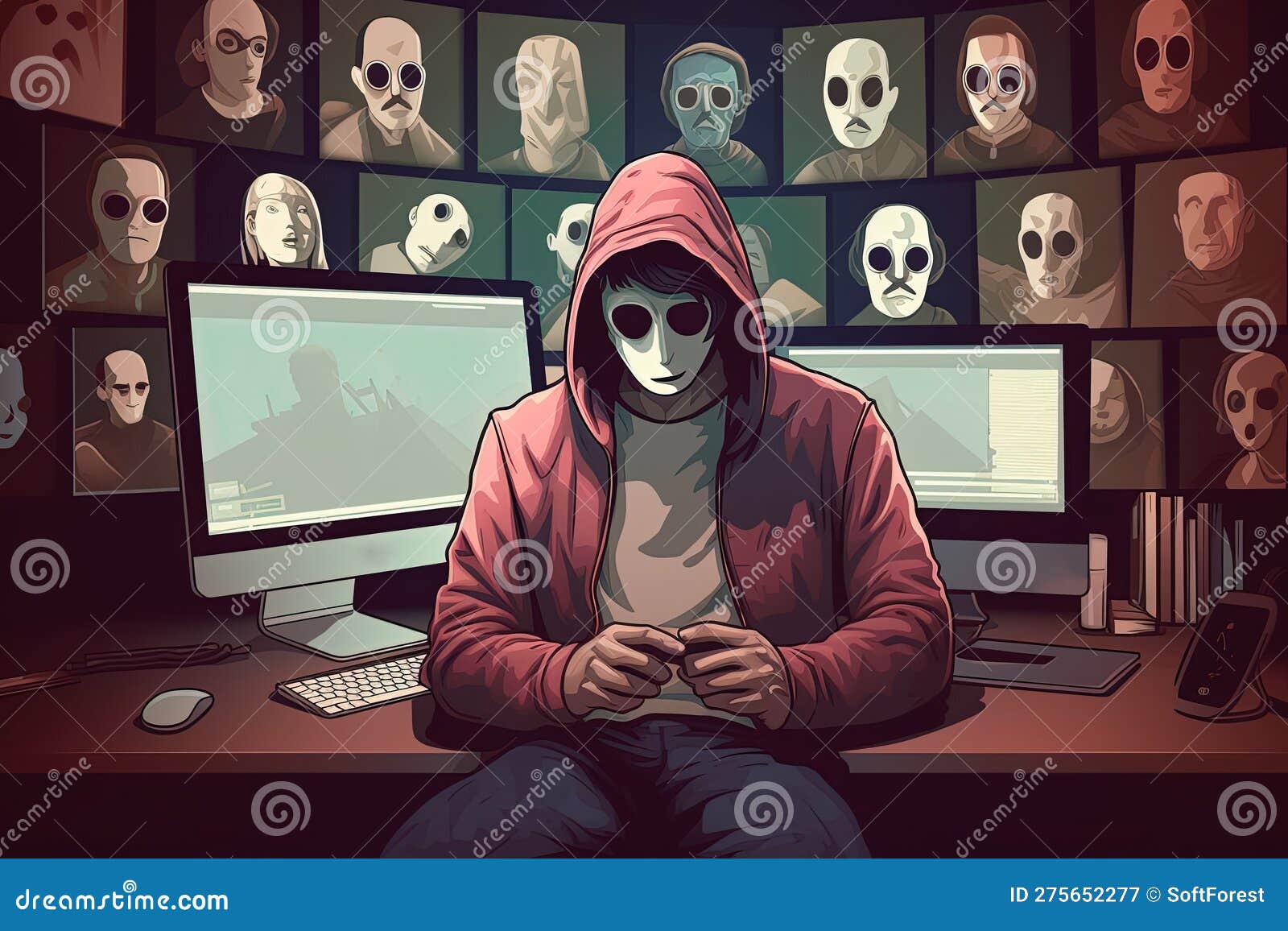 Internet Criminal Behind Bars Royalty-Free Cartoon | CartoonDealer.com ...